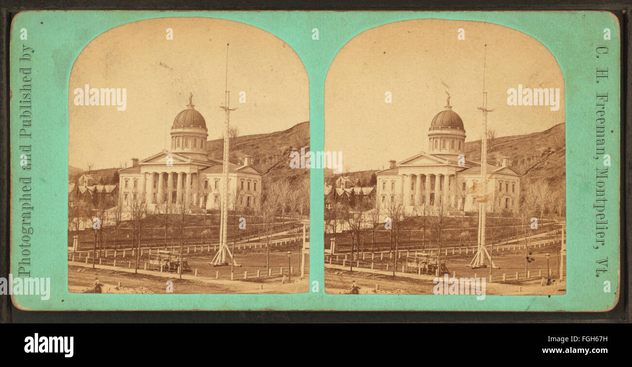 This photograph by C. H. Freeman depicts the Vermont State House in ...