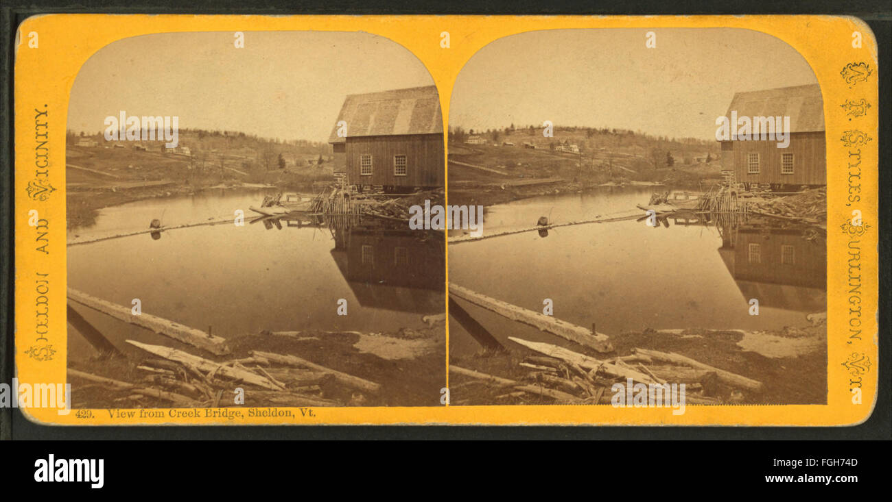 A photograph by A. F. Styles showing a scenic view from Creek Bridge in ...