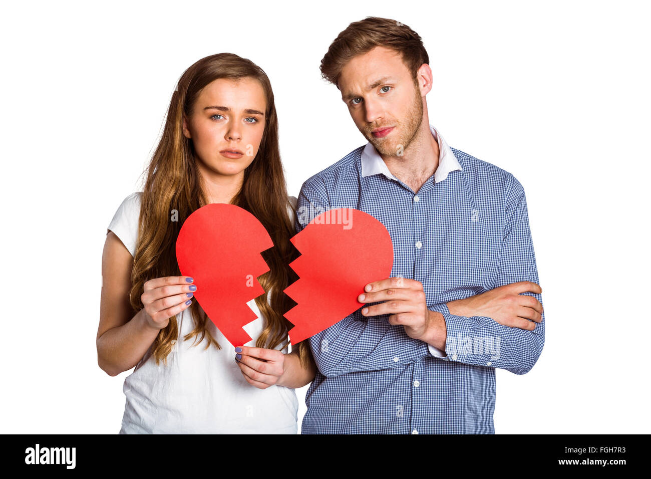 Couple holding broken heart Stock Photo - Alamy