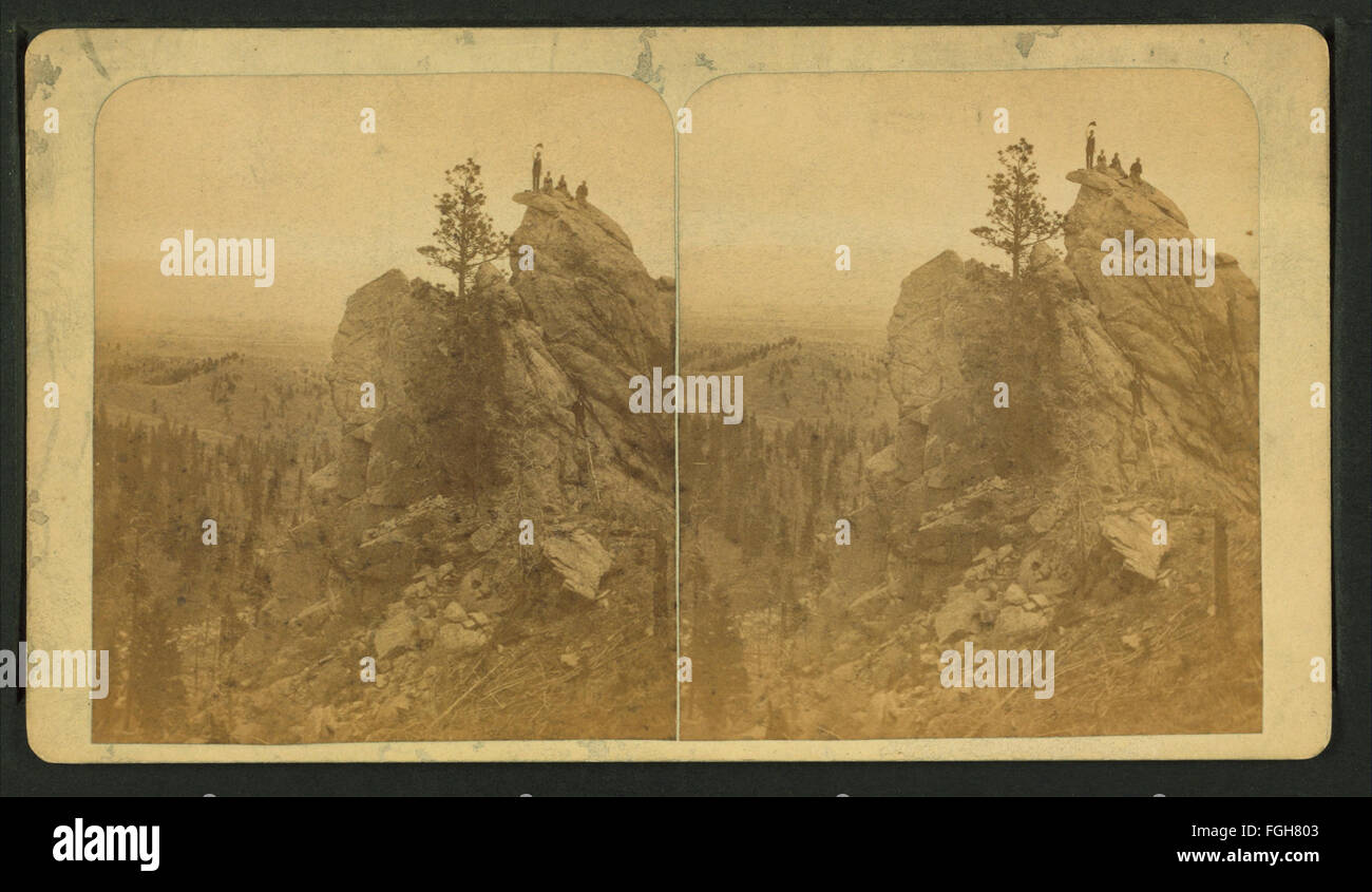 A stereoscopic image showing a view of Colorado with Pike’s Peak ...
