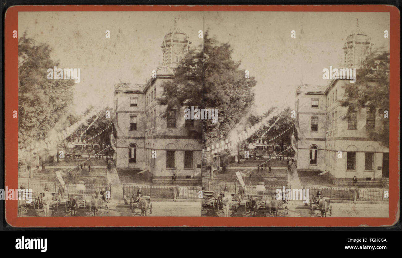 Photograph by R. S. De Lamater showing a domed building decorated with ...