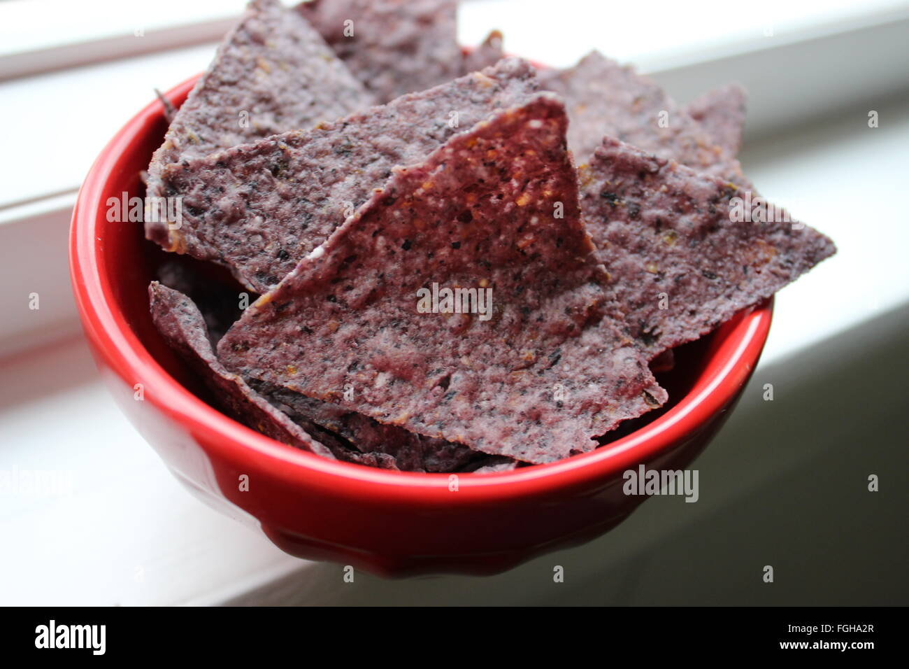 Blue Corn Tortilla Chips Stock Photo - Alamy