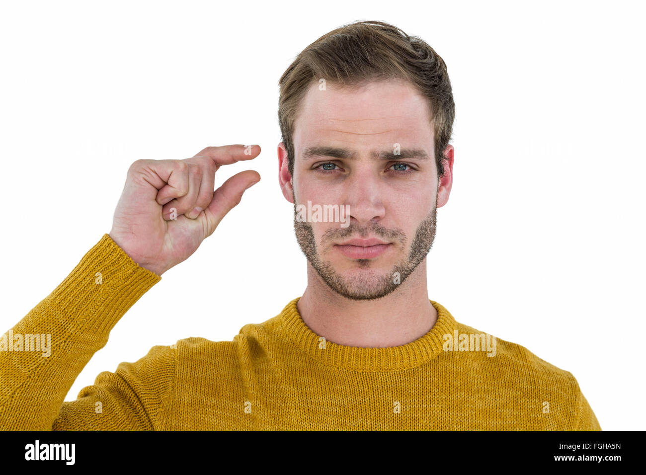 Hipster man making gestures Stock Photo - Alamy