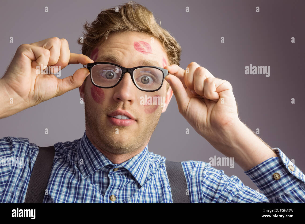 Geek man kiss hi-res stock photography and images - Alamy