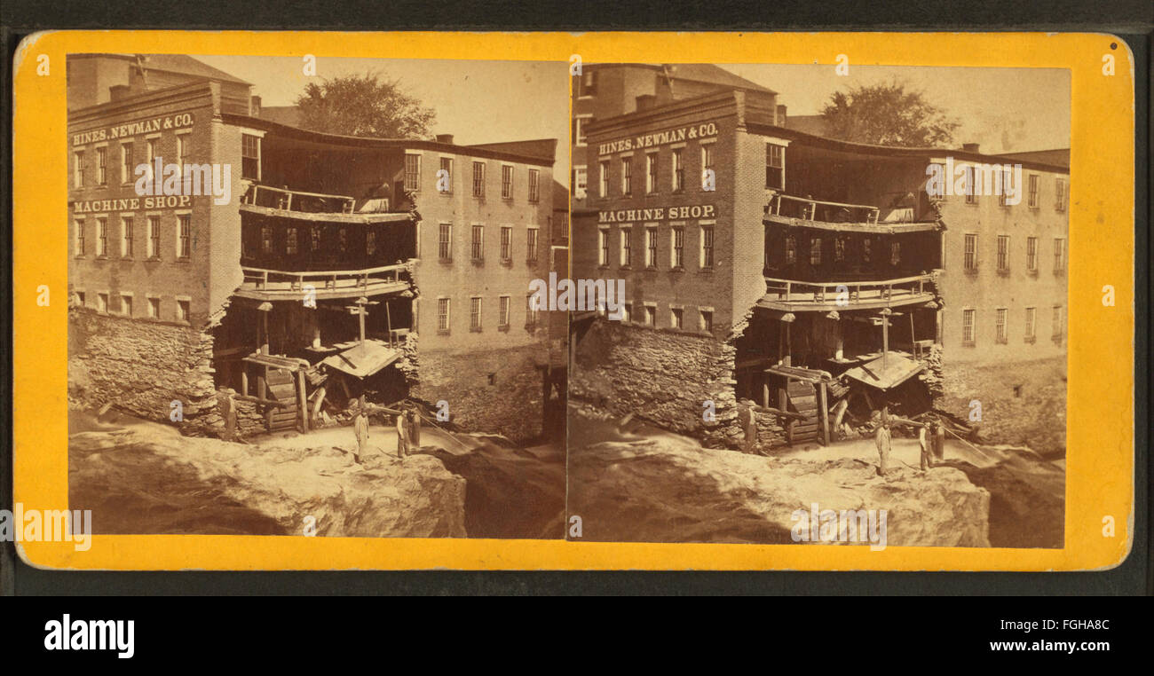 A photograph by Caleb L. Howe showing the damage to Hines, Newman & Co ...