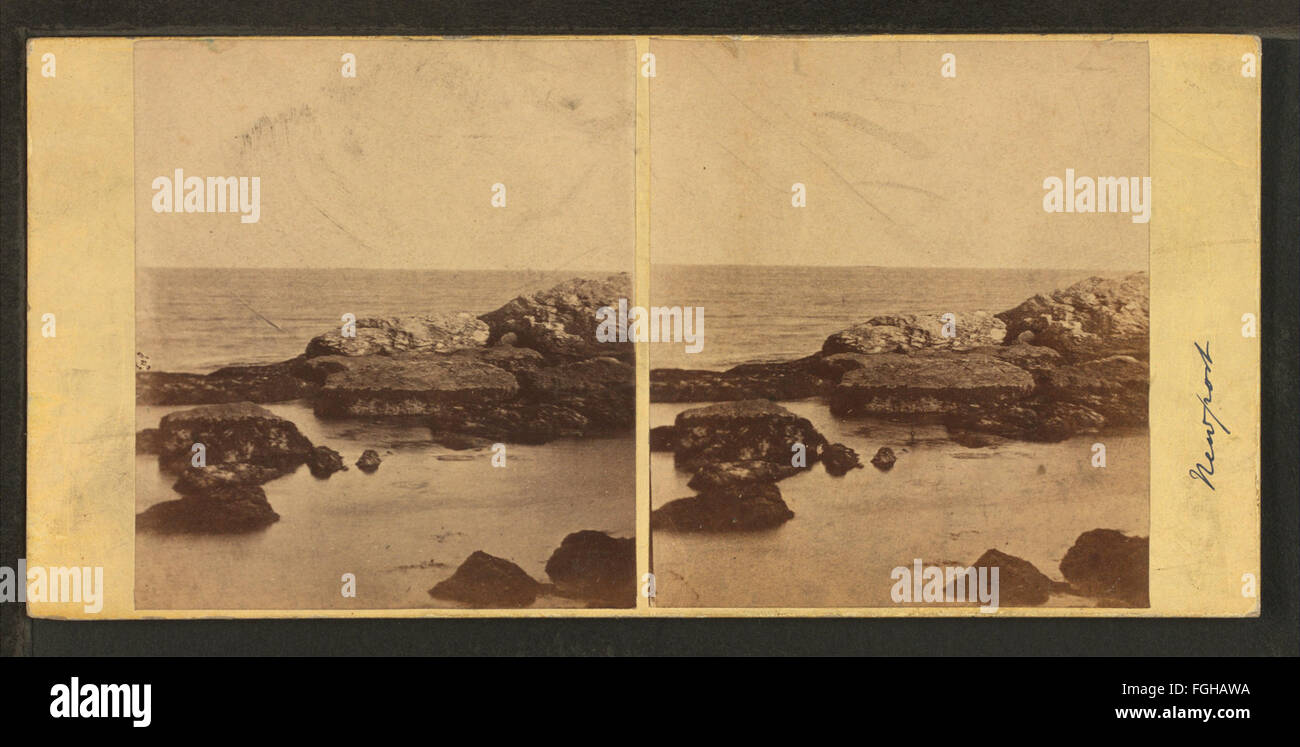 A stereoscopic view capturing a unique rock formation in the ocean ...