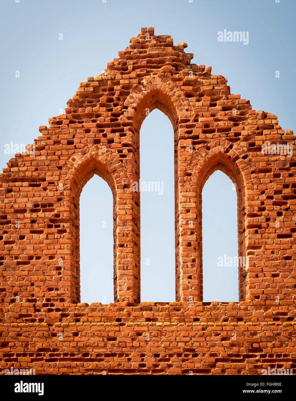 Old Palapye church ruins built from baked earth bricks in rural ...
