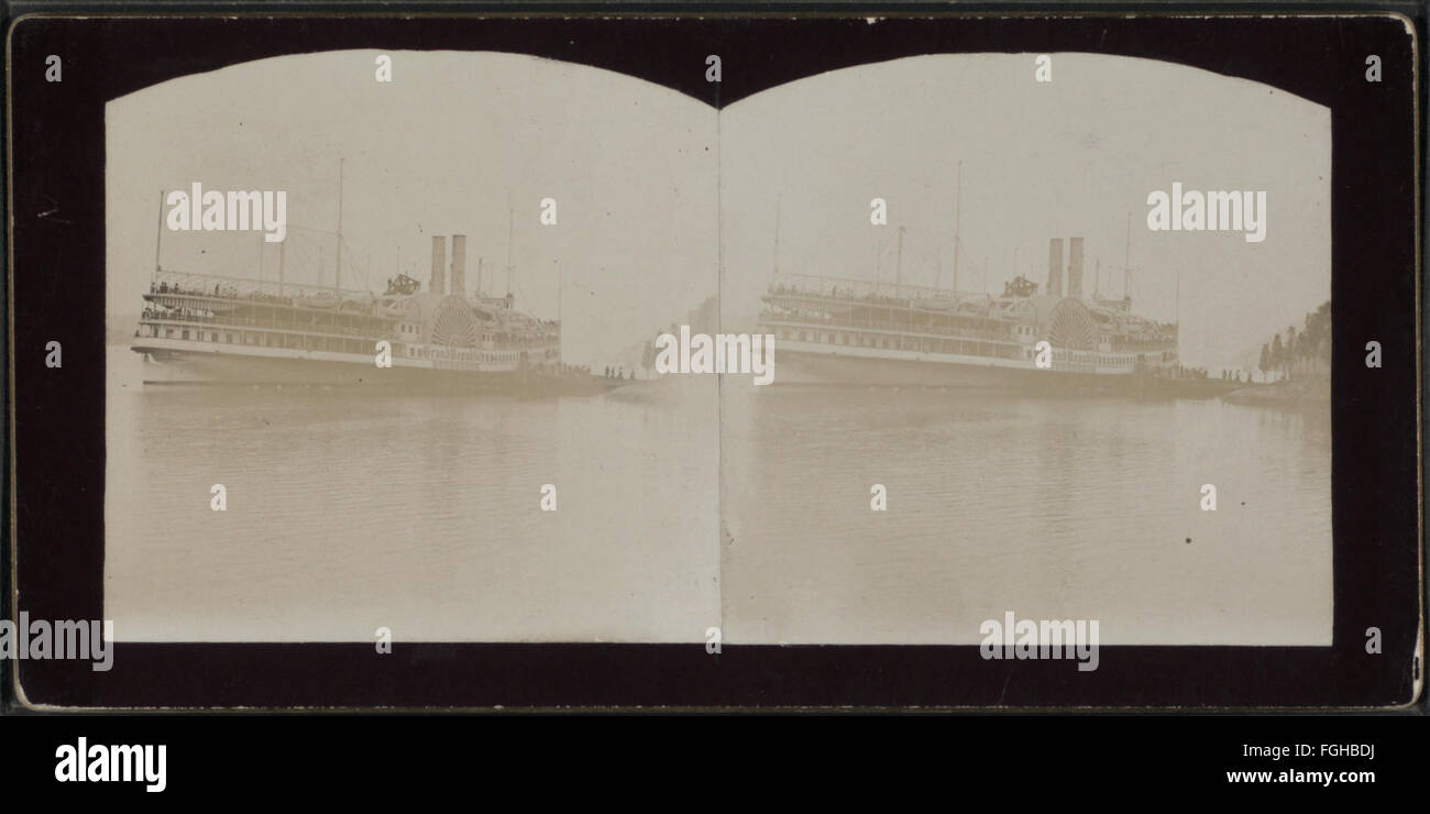 View of the steamer Grand Republic,' Hudson River, Lona Island, by ...