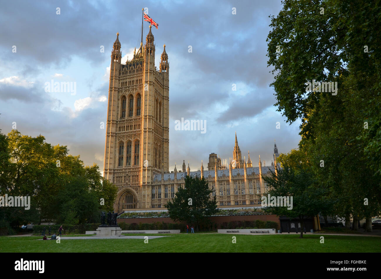 Victoria Tower of the Palace of Westminster, Houses of Parliament, London Stock Photo - Alamy