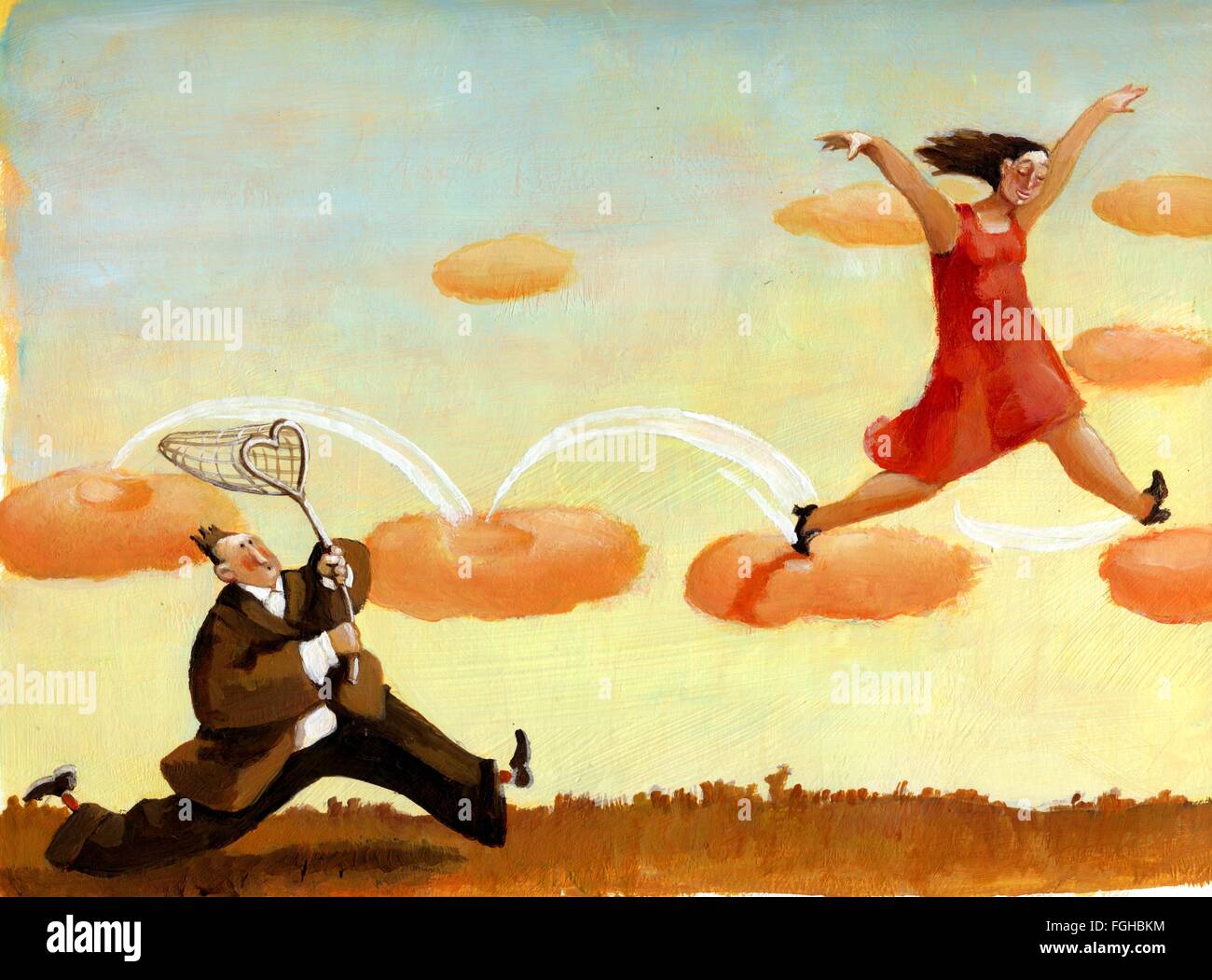 Woman chases man hi-res stock photography and images - Alamy