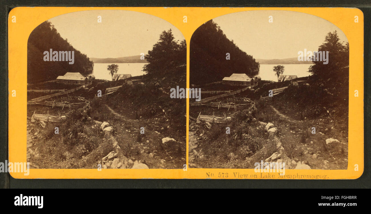 Photograph of Lake Memphremagog, capturing the scenic lake view and the ...