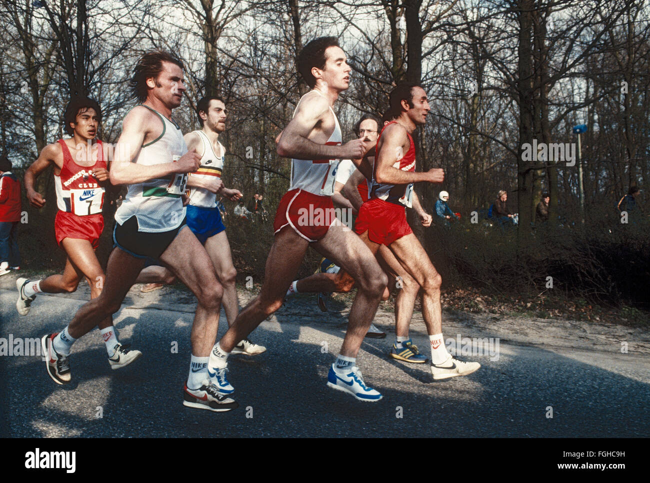 Alberto Salazar (USA) #1 competng at the 1983 Rotterdam Marathon Stock ...