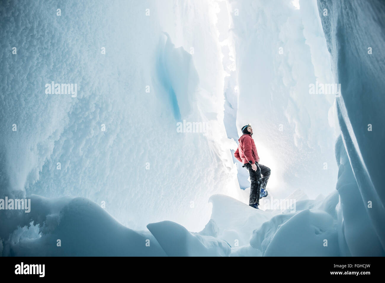 Exploration of an ice cave in Antarctica Stock Photo - Alamy