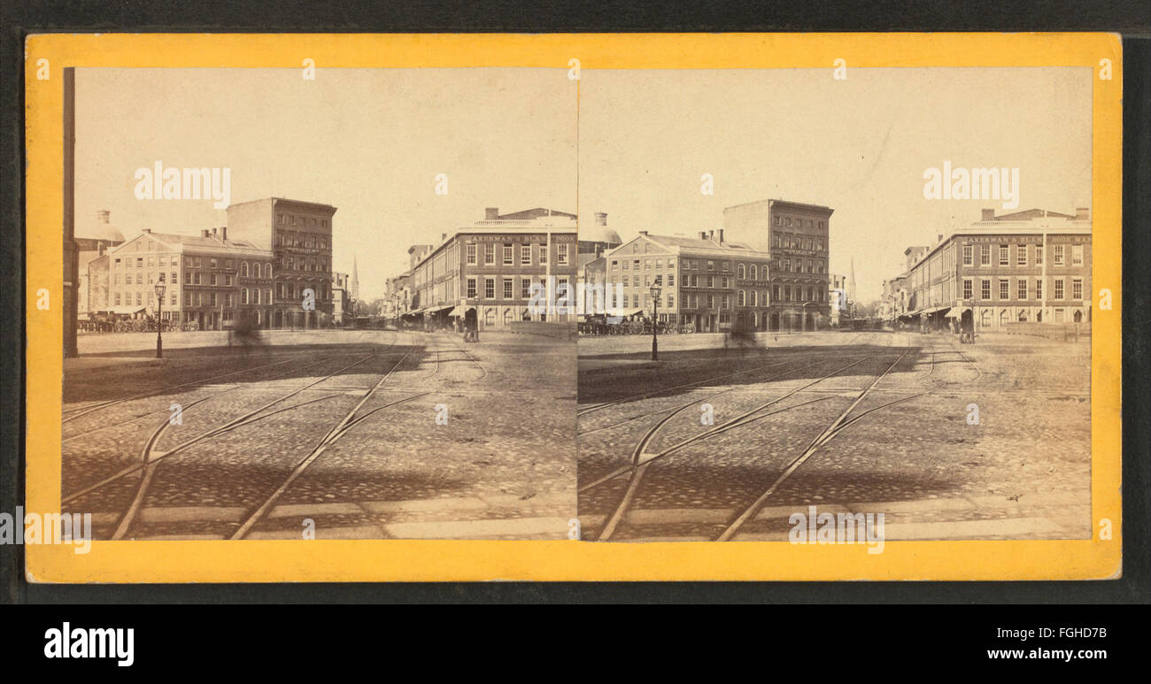 A stereoscopic view of Westminster Street in Providence, showcasing the ...