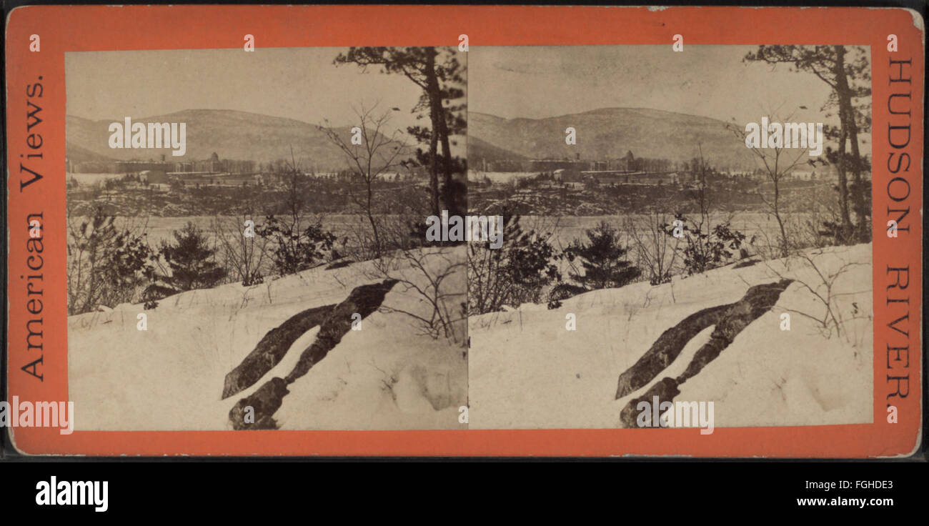 A photograph by E. & H.T. Anthony showing a winter view of West Point ...
