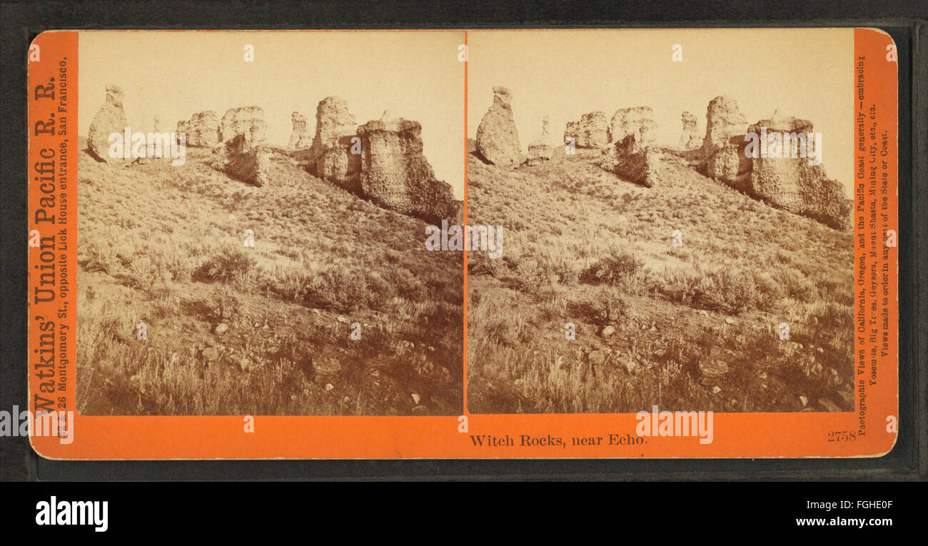 Carleton E. Watkins' photograph of Witch Rocks near Echo features ...