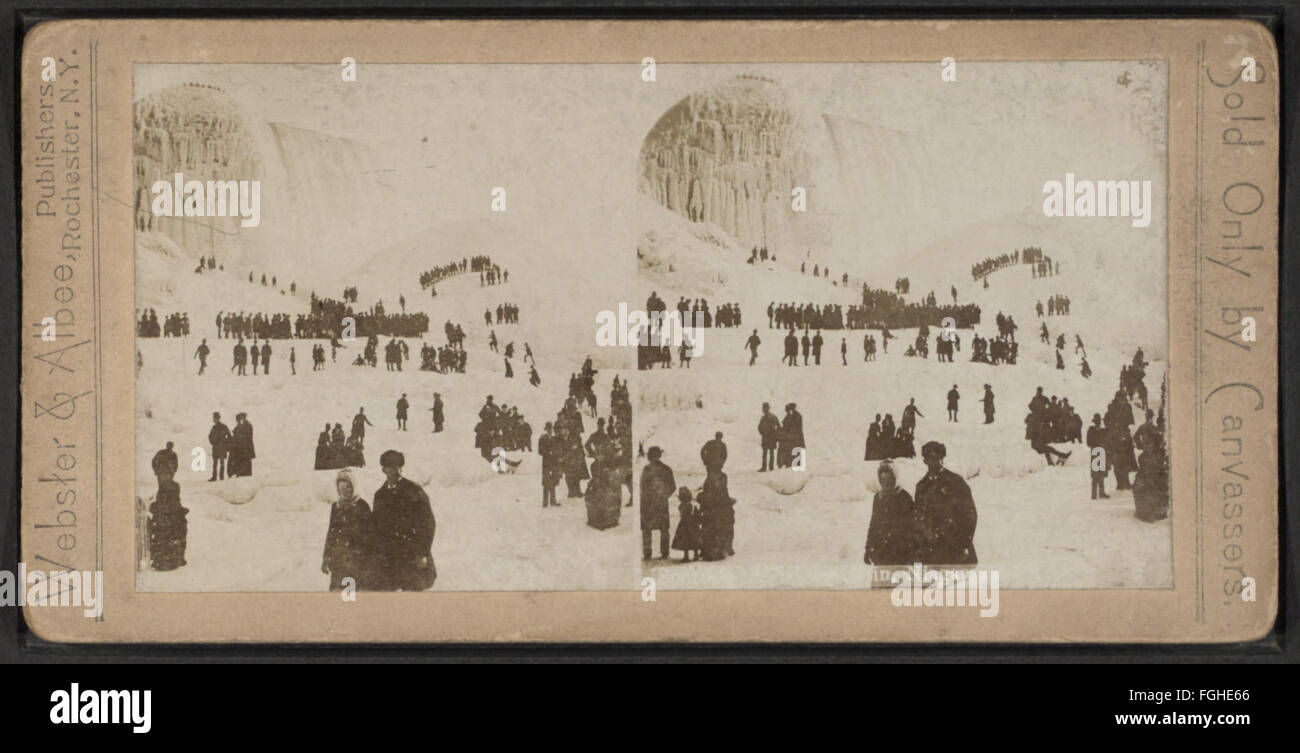 Photograph of the ice bridge at Niagara Falls. The image captures the ...