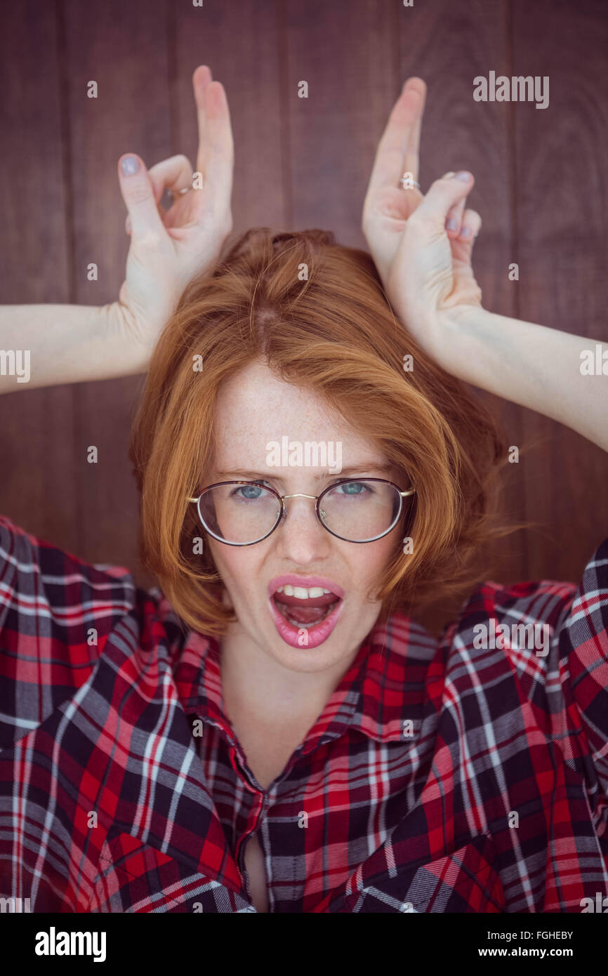 beautiful hipster woman posing for the camera Stock Photo - Alamy