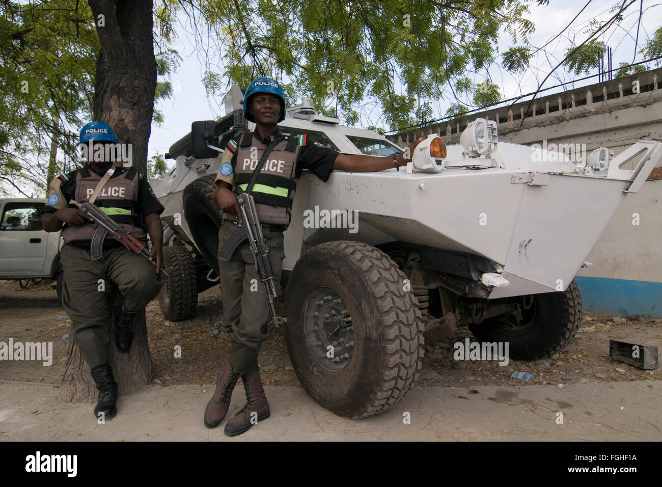 PORT AU PRINCE - HAITI, 11 MARCH 2010: United Nations Peacekeepers from ...