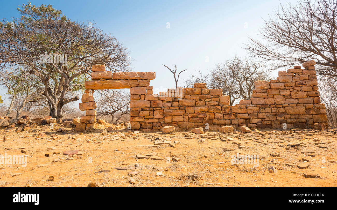 Old Palapye ruins built from stone in rural Botswana, Africa Stock ...