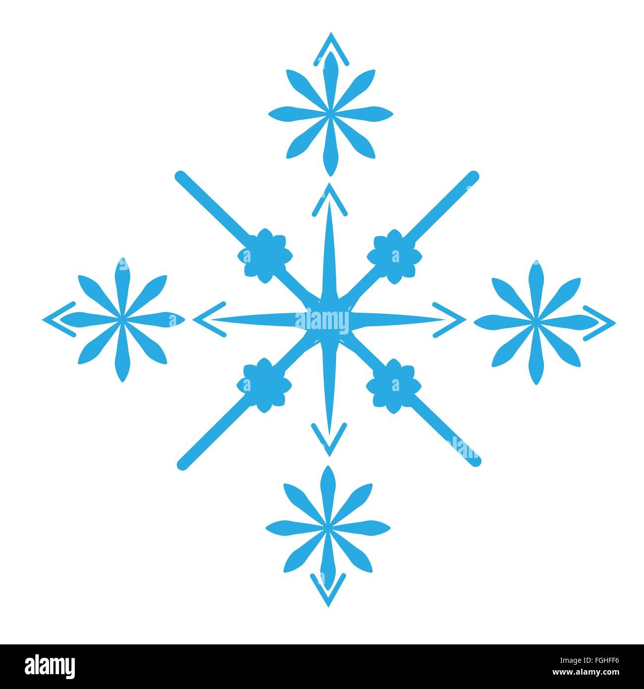 Delicate digital blue snowflake design Stock Photo - Alamy