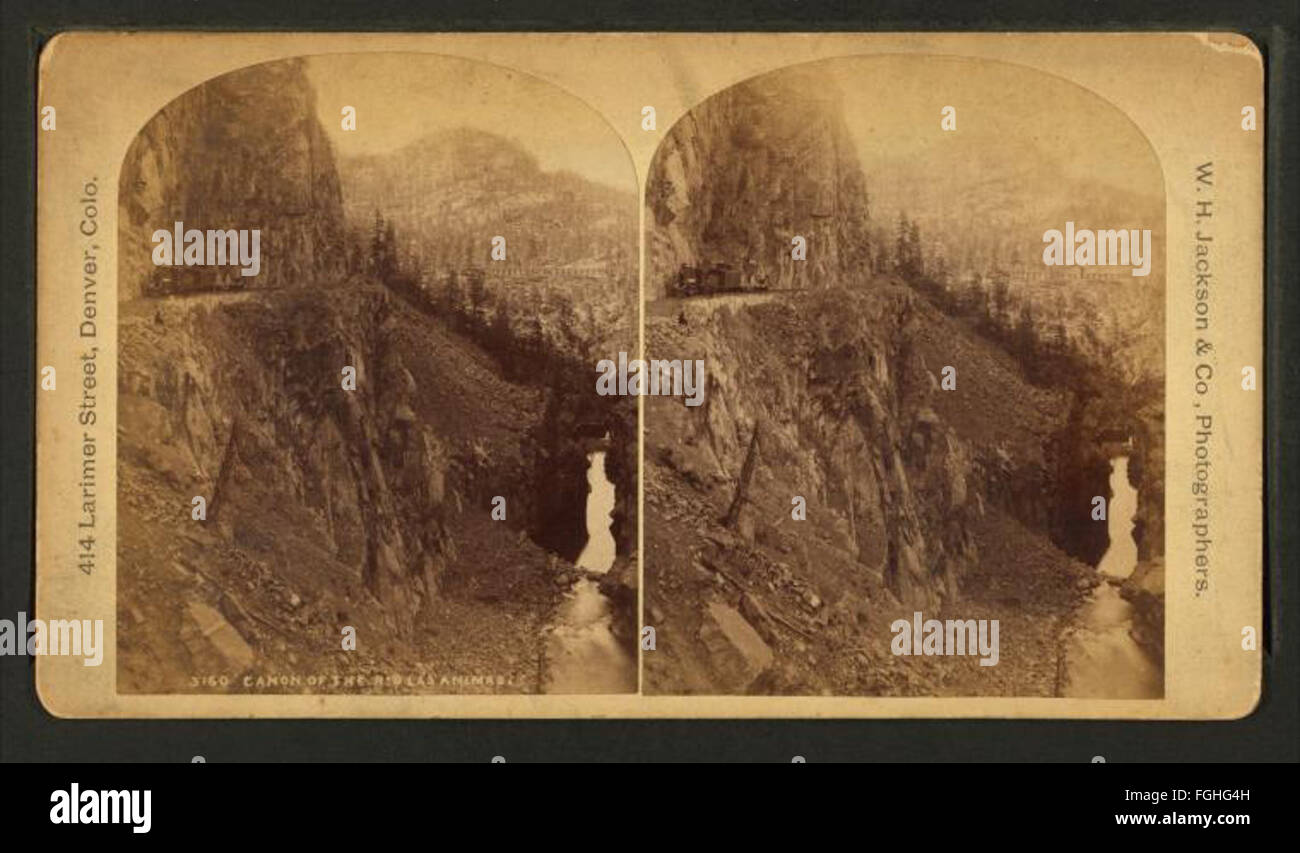 Photograph of the Canon of the Rio Las Animas, showing the dramatic ...