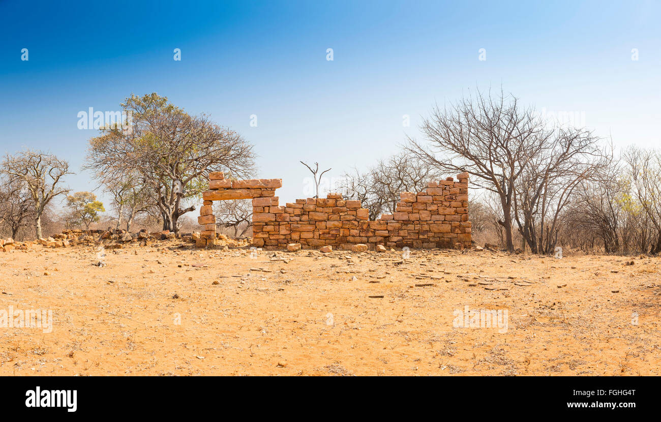 Old Palapye ruins built from stone in rural Botswana, Africa Stock ...