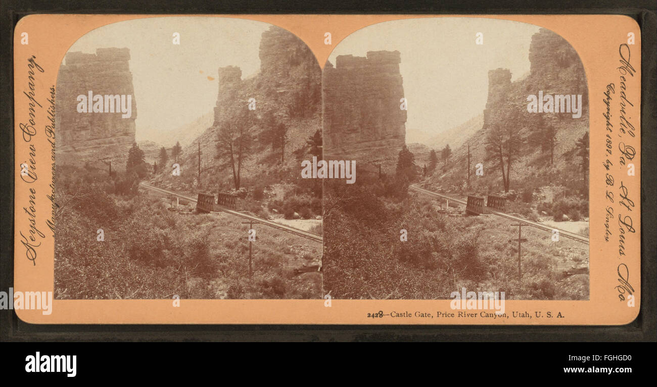 A photograph by Benjamin Lloyd Singley depicting Castle Gate in Price ...