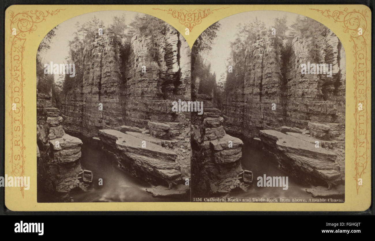 A photograph by Seneca Ray Stoddard showing Cathedral Rocks and Table ...