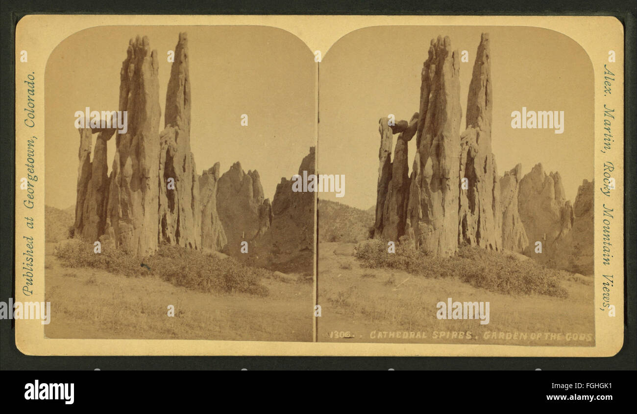 A photograph of the Cathedral Spires at the Garden of the Gods ...