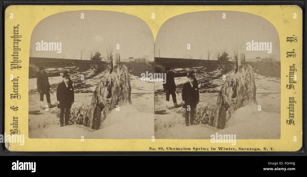 A stereoscopic photograph of Champion Spring in Saratoga, New York ...