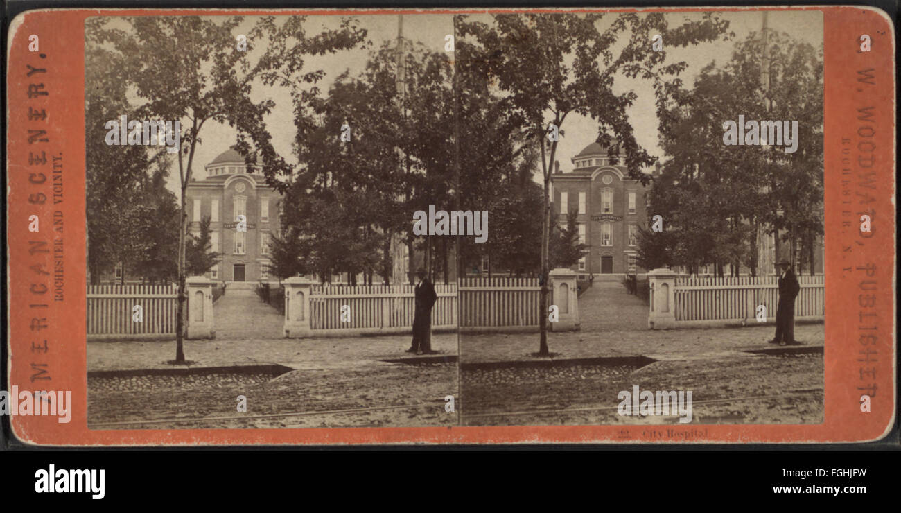 A photograph of City Hospital, captured by Charles Warren Woodward. The ...