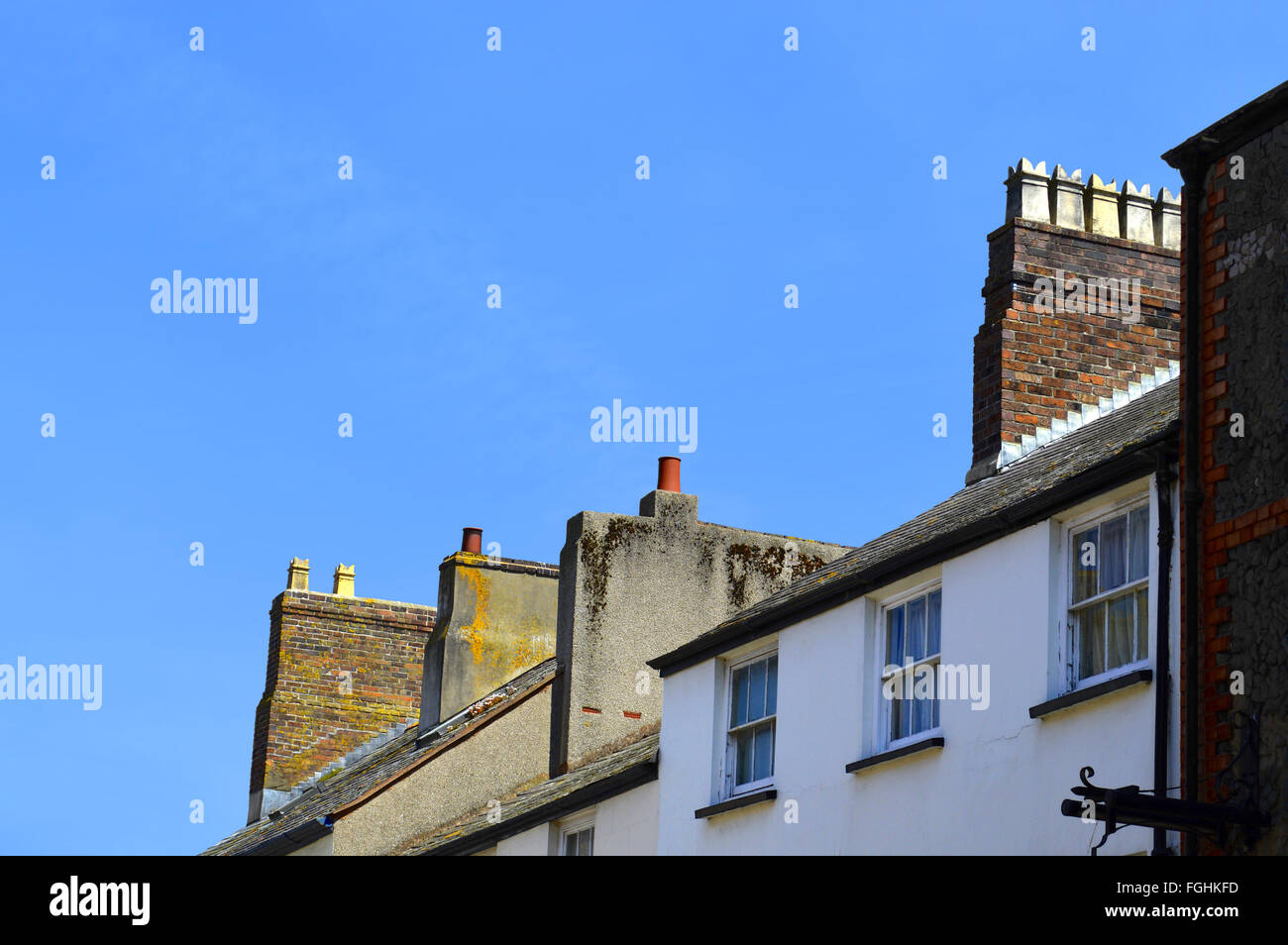 Typical Welsh chimney pots Stock Photo - Alamy