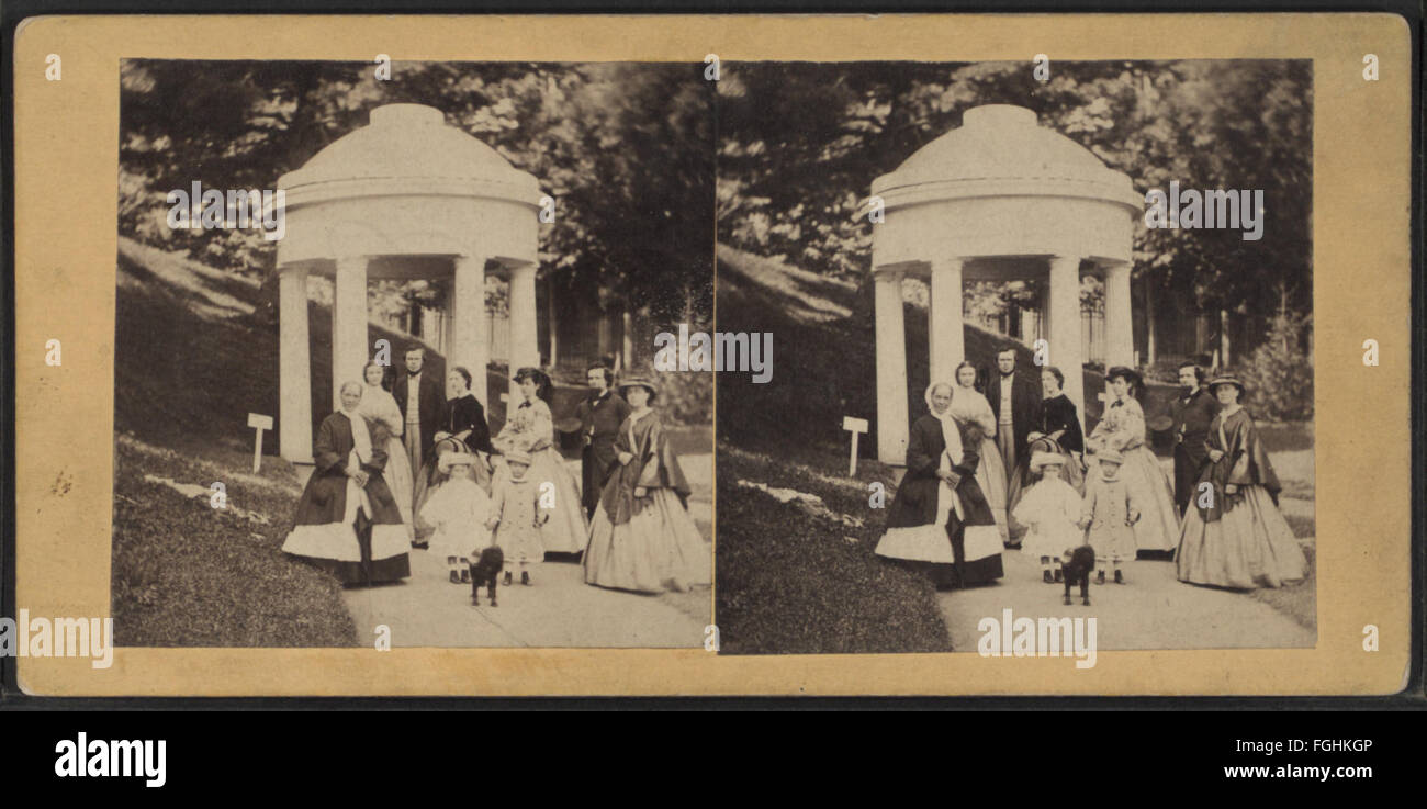 A photograph of Columbia Springs and Park, showing a family in front of ...