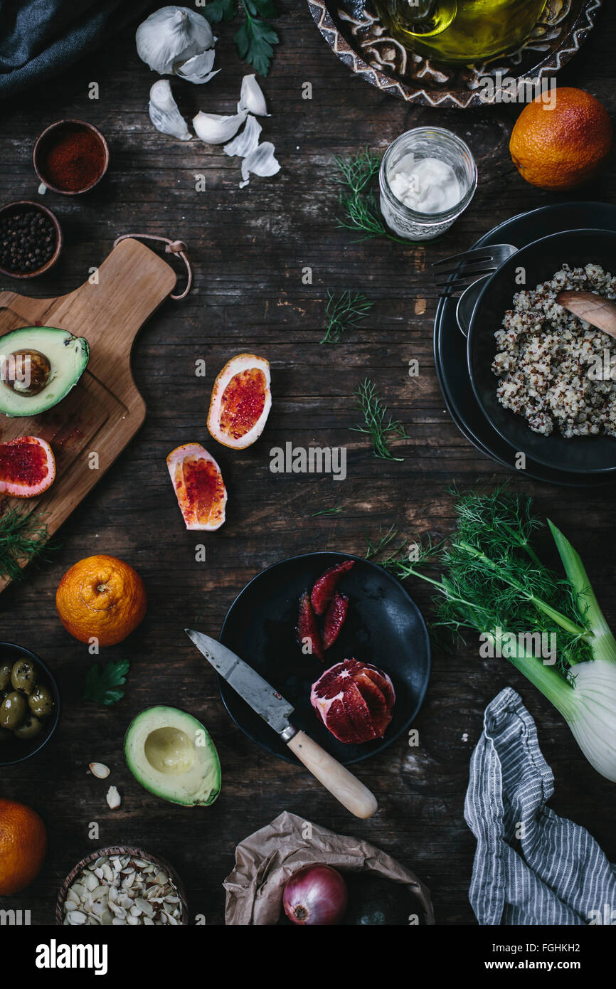 Ingredients for the Avocado and Quinoa Salad with Blood Oranges and ...
