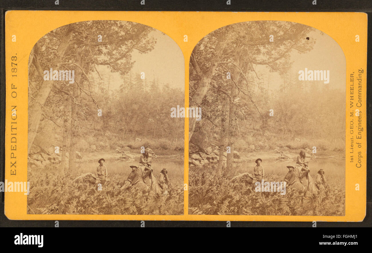 A photograph by Timothy H. O'Sullivan showing Coyotero Apache scouts at ...