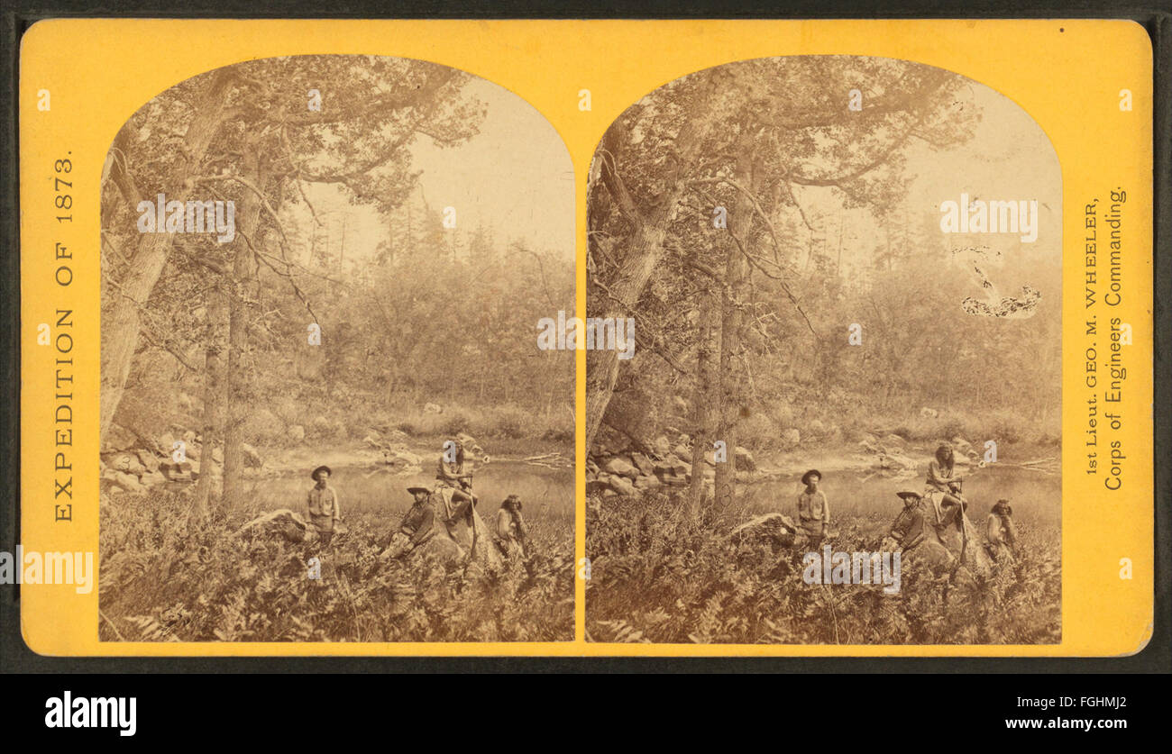 A photograph by Timothy H. O'Sullivan showing Coyotero Apache scouts at ...