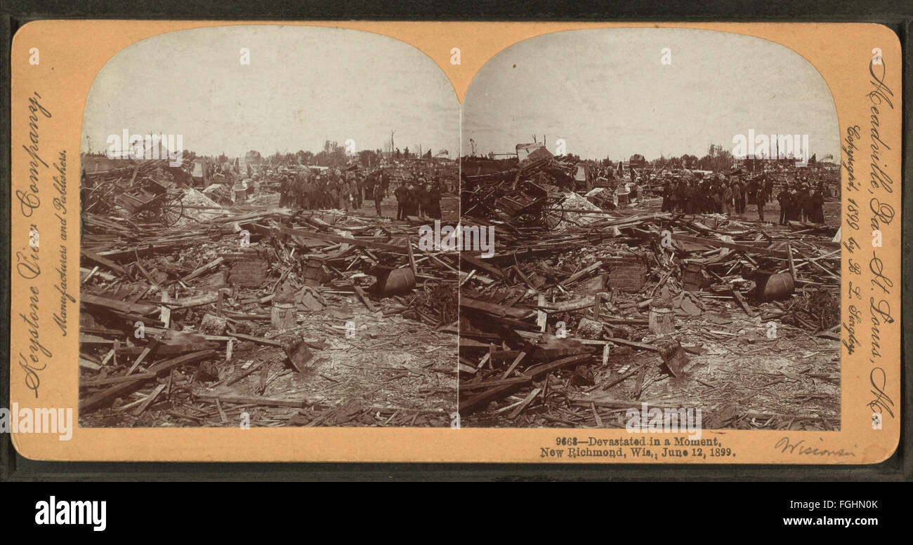 A photograph from the Robert N. Dennis collection showing the aftermath ...