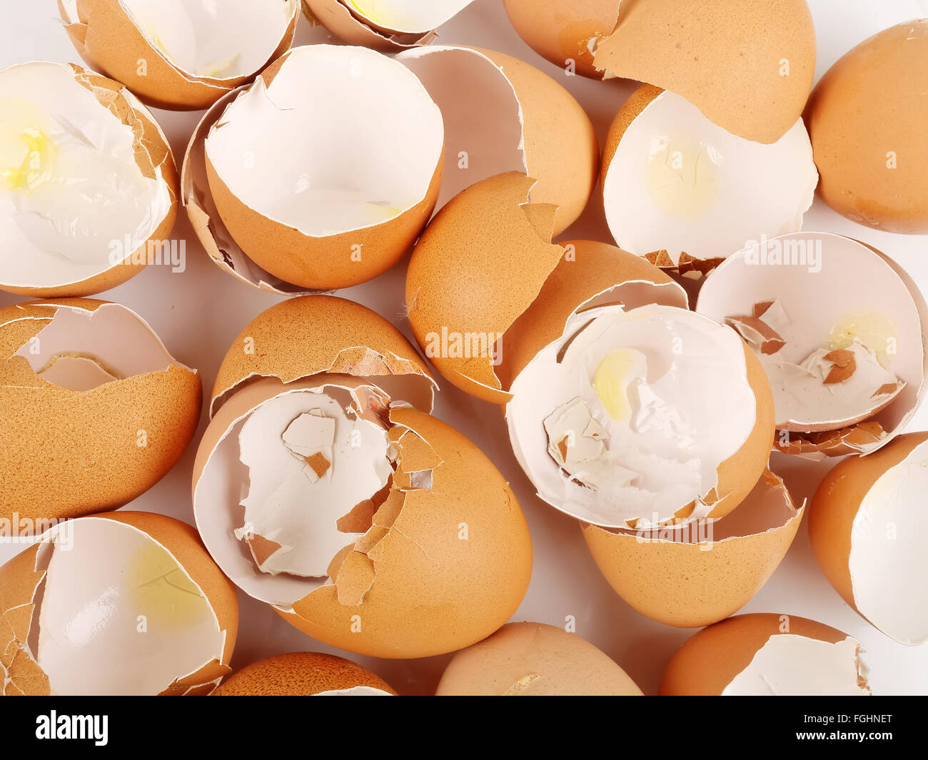 Heap of broken egg shells, above view Stock Photo - Alamy