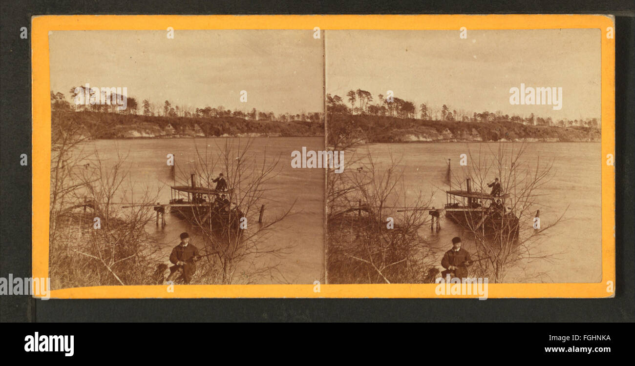 Drewry's Bluff, (showing steam launch and a young man with gun), by ...