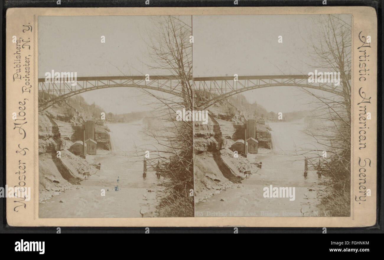 A stereoscopic view of the Driving Park Avenue Bridge in Rochester, New ...