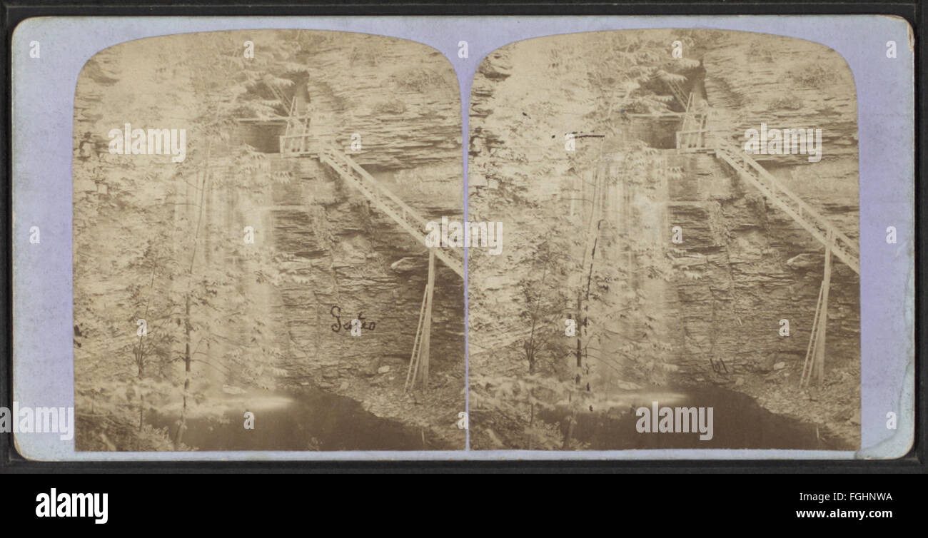A photograph by George F. Gates showing Eagle Cliff Fall, captured from ...