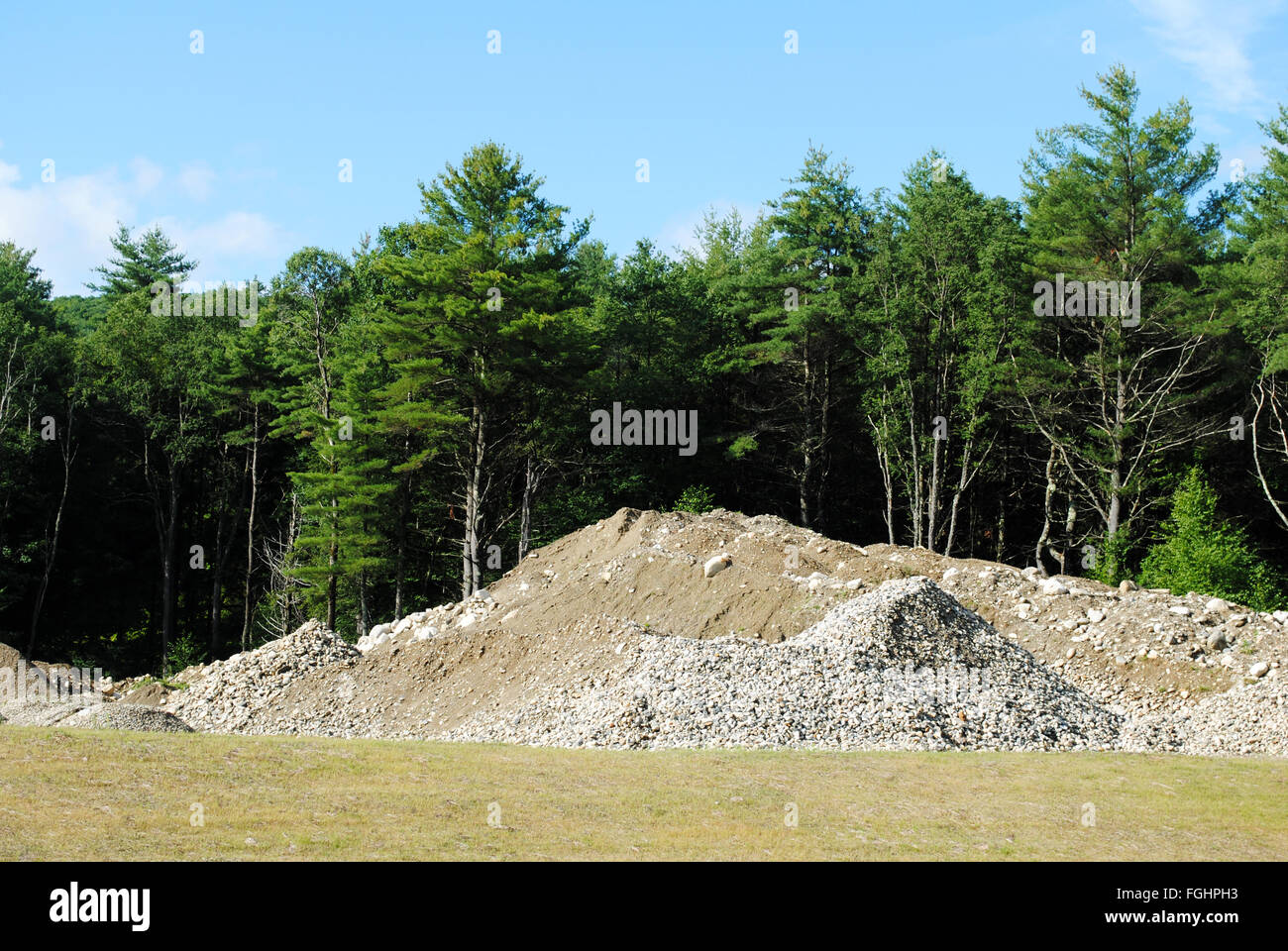 Construction Site with Dirt and Rock Piles Stock Photo - Alamy