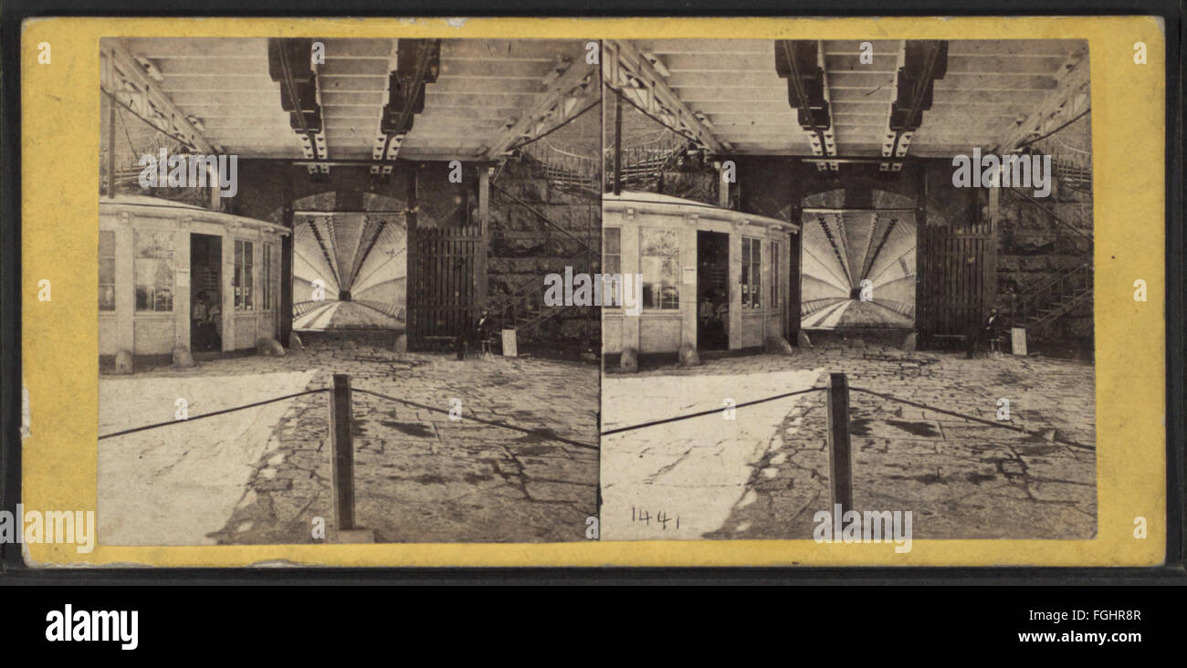 A photograph showing the entrance to the Suspension Bridge, captured by ...