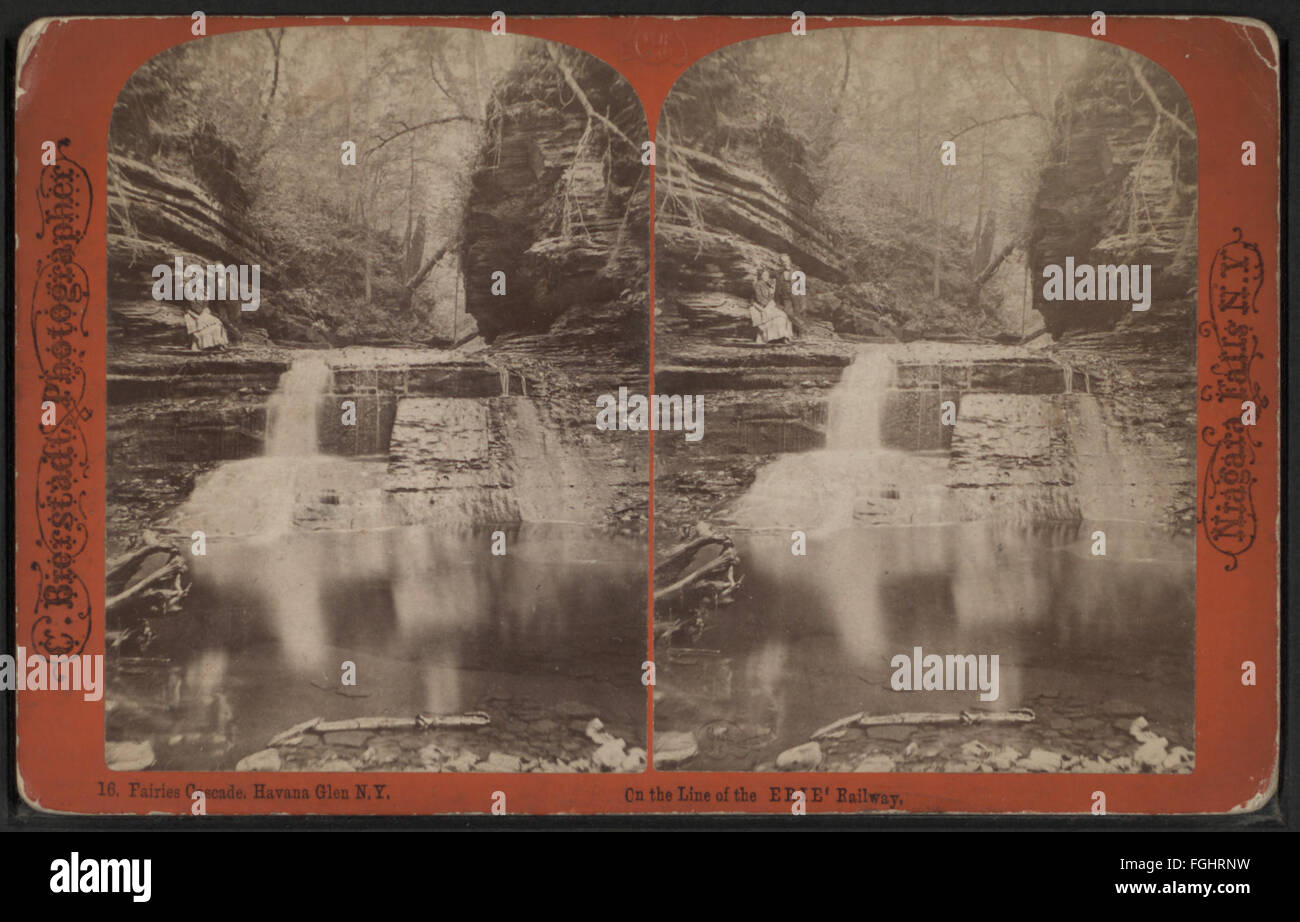 A photograph by Charles Bierstadt showing the Fairies Cascade in Havana ...