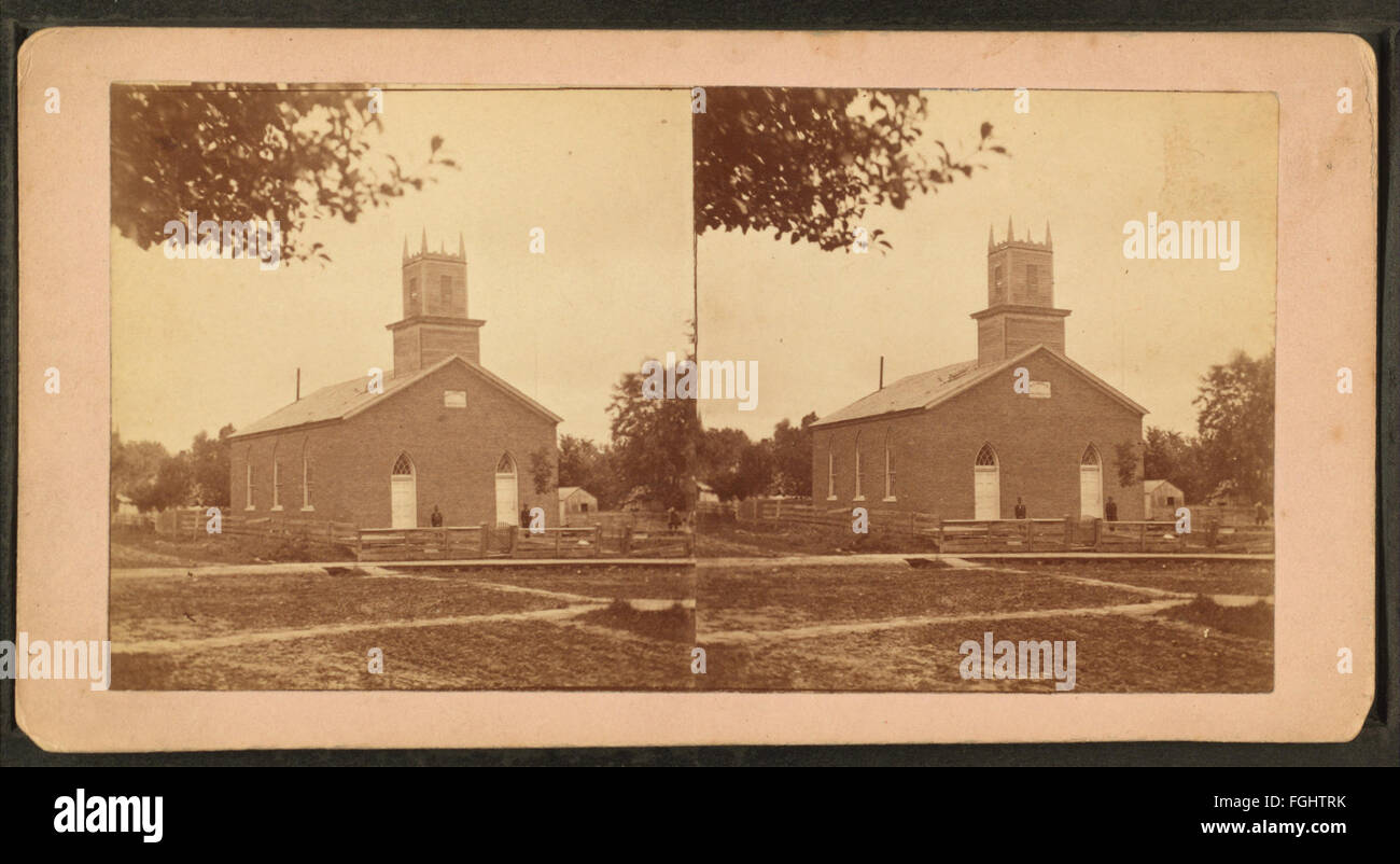 A photograph by J. L. Nye showing the First Methodist Church. The image ...