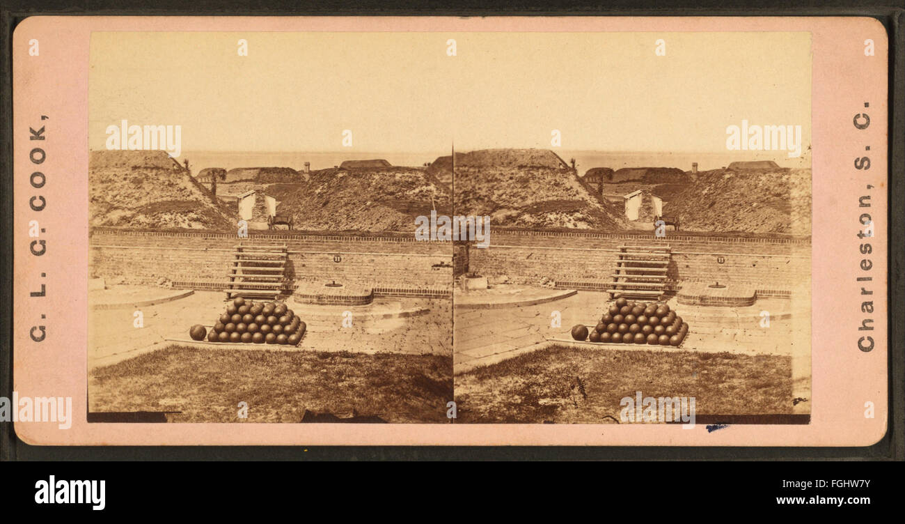This photograph by George L. Cook shows Fort Moultrie, a key historical ...