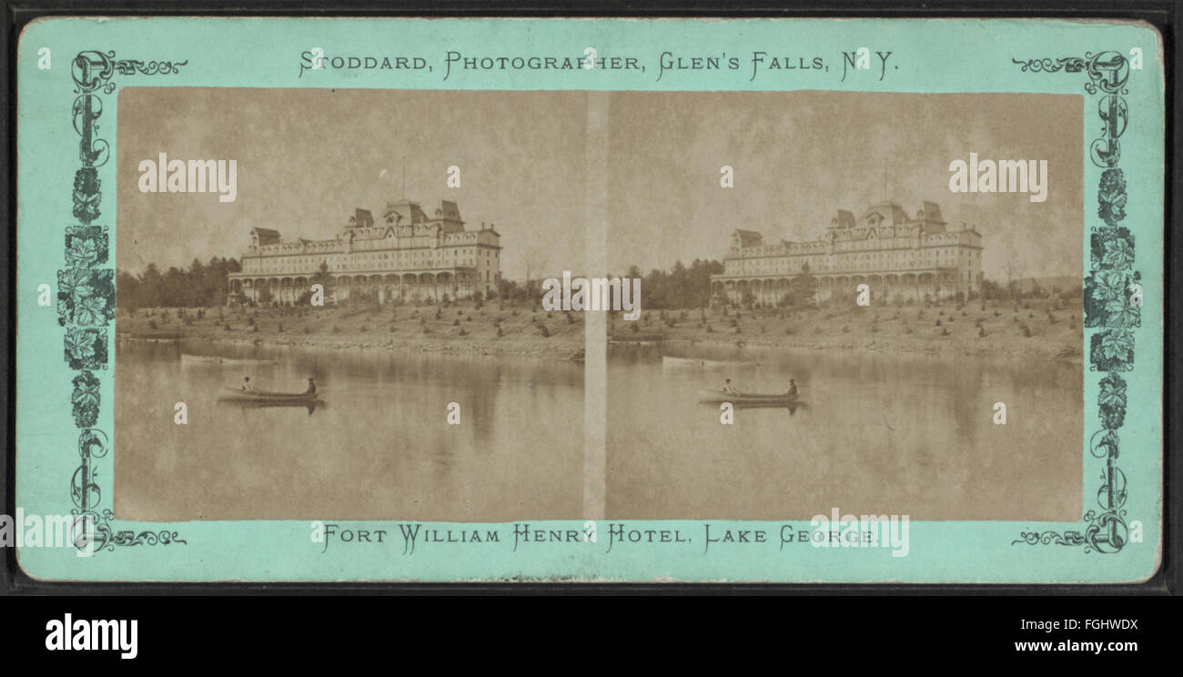 A photograph by Seneca Ray Stoddard showing the Fort William Henry ...
