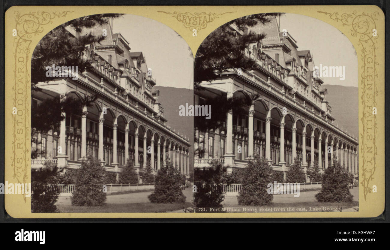 A photograph by Seneca Ray Stoddard showing the Fort William Henry ...