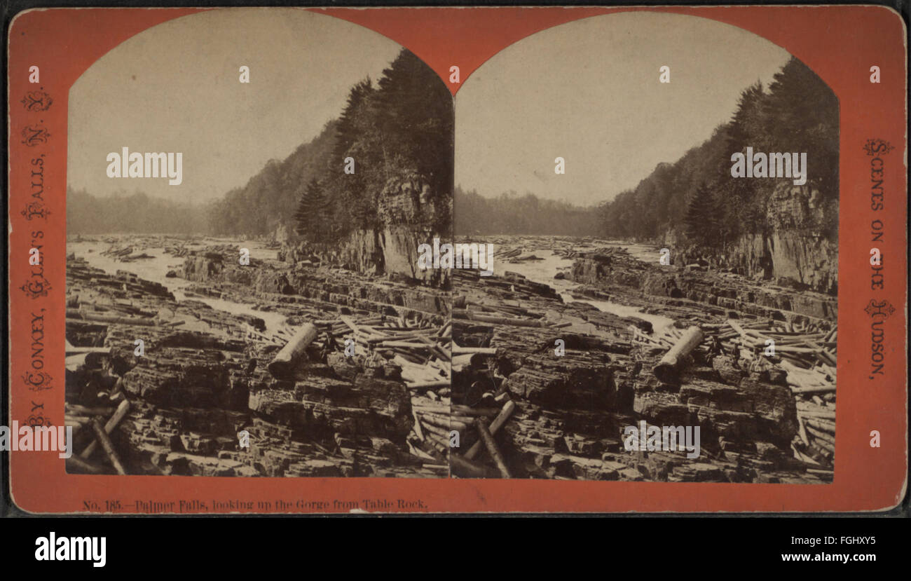 A stereoscopic view of Gilboa Falls and its gorge near Gilboa, New York ...